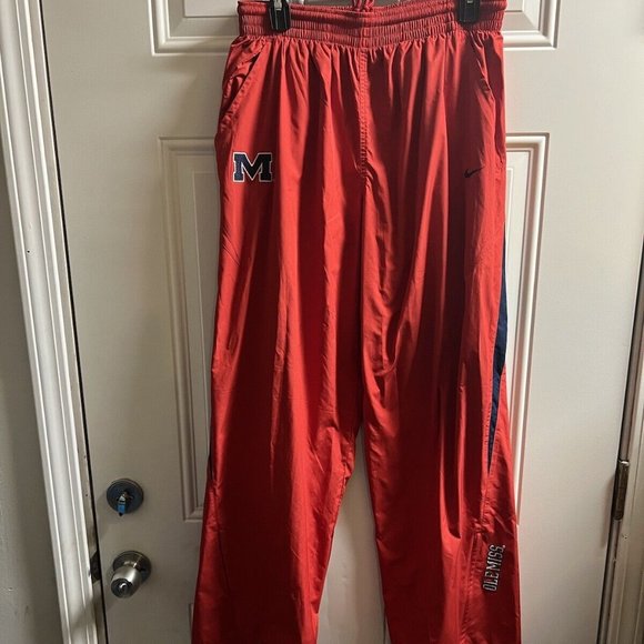 Nike | Pants | Nike Pants Red Ole Miss Team Mesh Lined Pockets Track ...